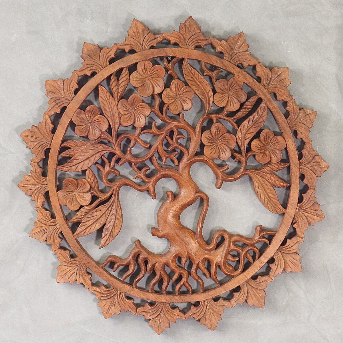 Oriental Galerie Holzbild Wandbild Relief Holz Lebensbaum 50 Cm