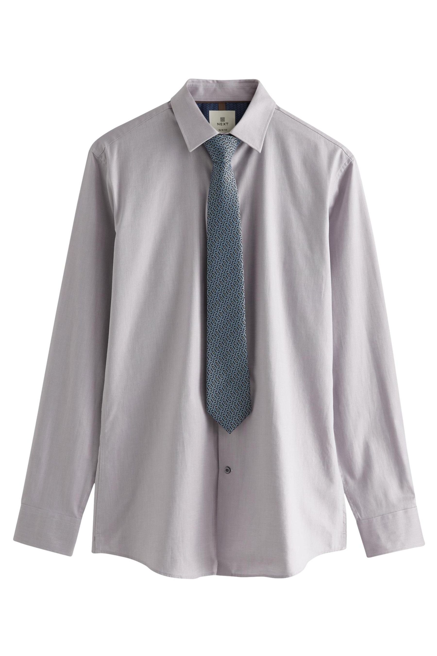 Next Langarmhemd Slim Fit Hemd Mit Sportmanschetten Und Krawatte 2 Tlg
