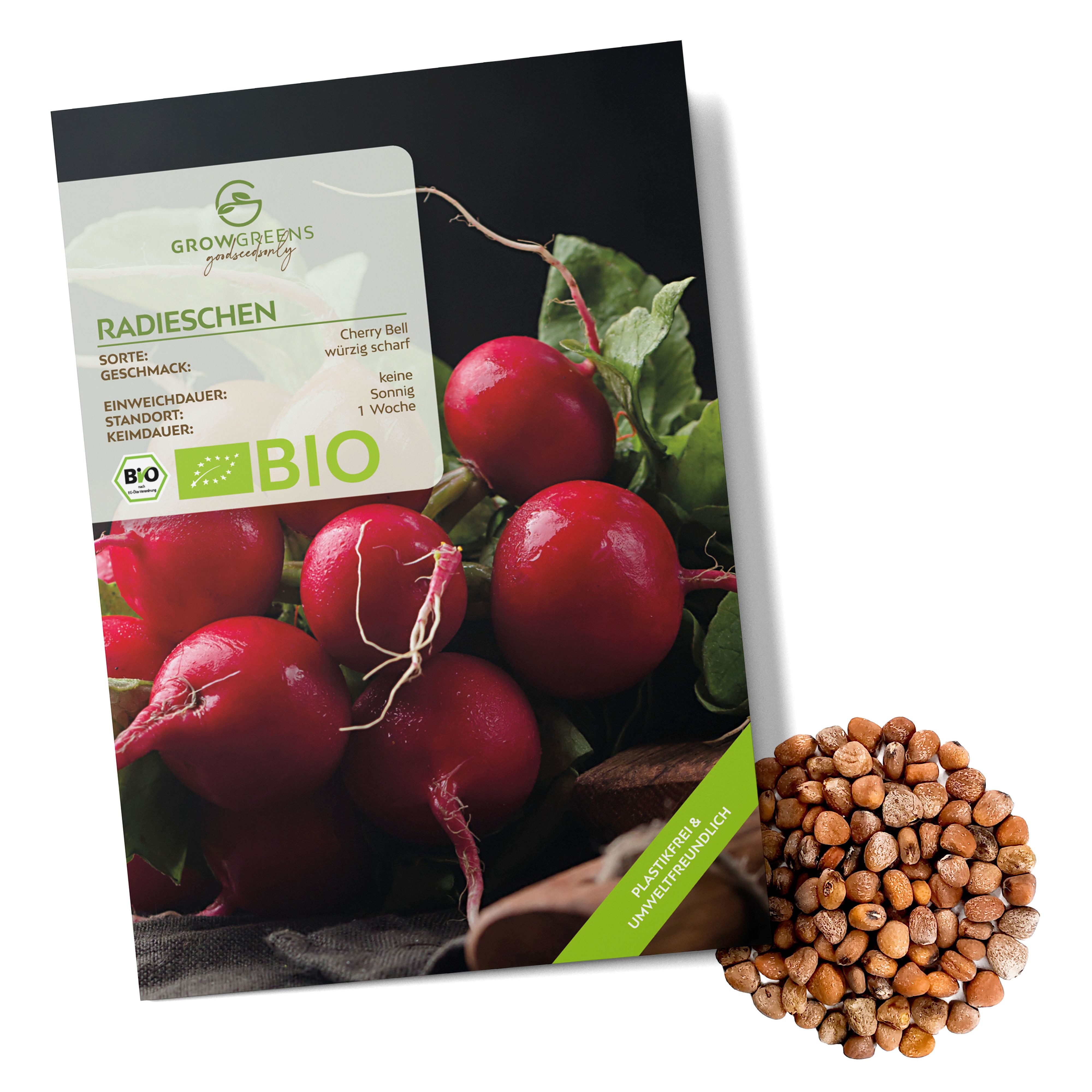 Growgreens Gemüsesamen BIO Radieschen Samen (Cherry Bell) - Radieschen ...