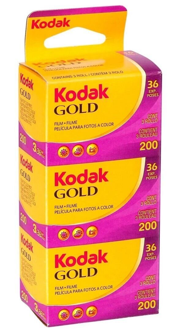 Kodak Kamerazubehör-Set Kodak Gold, ISO 200, 3er Pack 3x36 Aufnahmen, 35-mm-Spu­le, Farbe ...