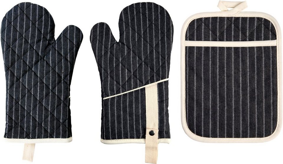 Stuco Topfhandschuhe Gestreift Set 3 Tlg Bestehend Aus 2x
