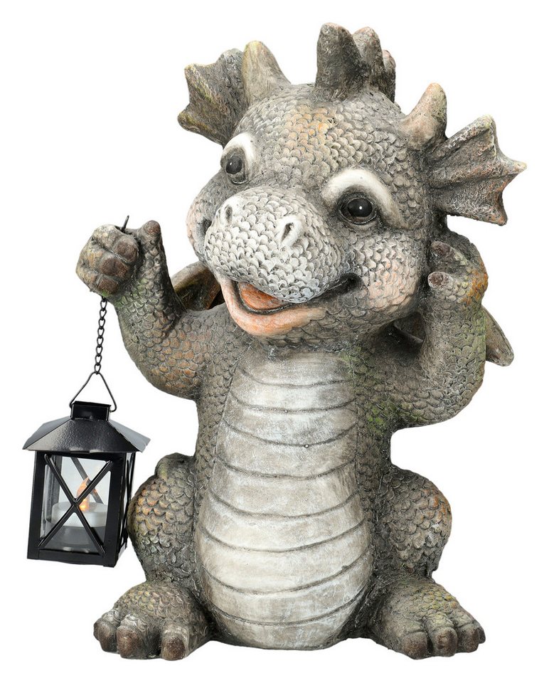 Figuren Shop Gmbh Gartenfigur Gartenfigur Fröhlicher Drache Mit
