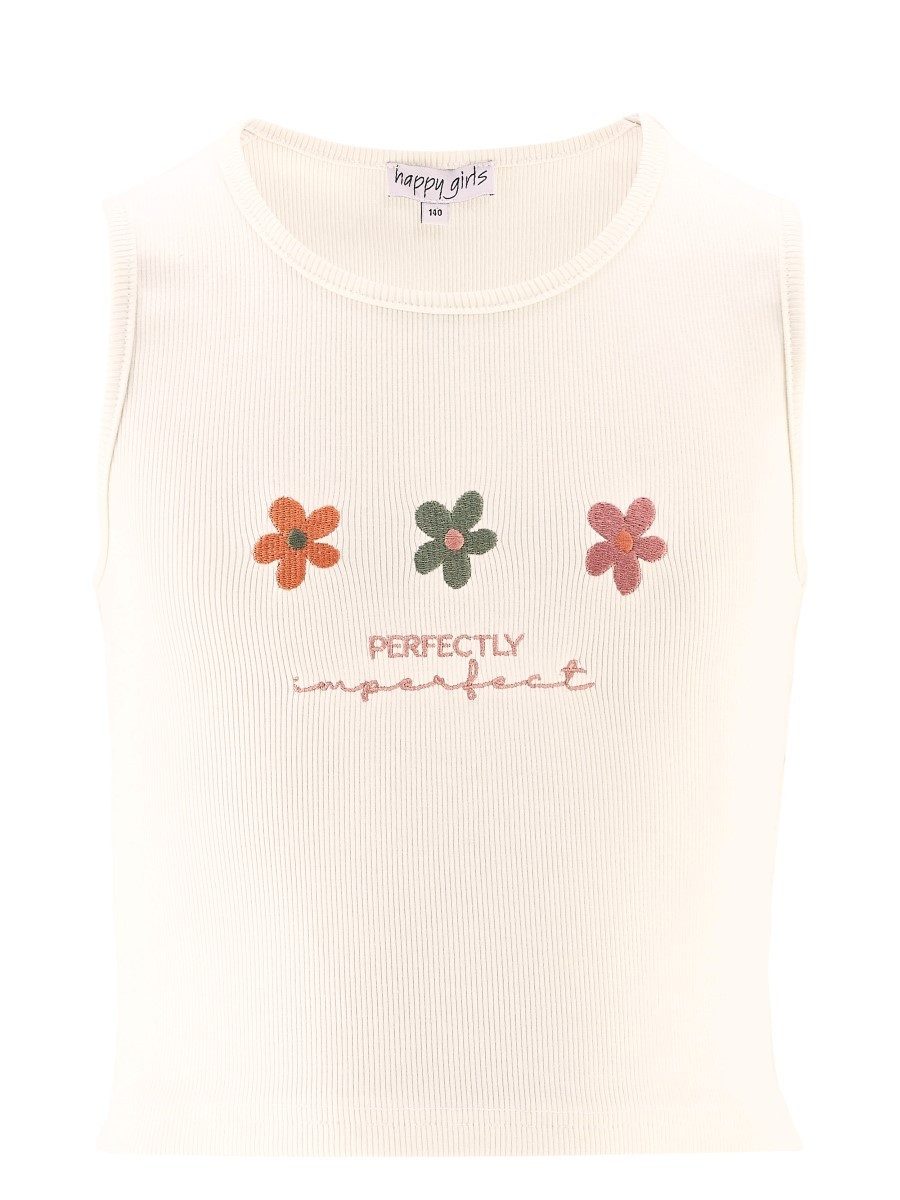 happy girls Ripptanktop Ripptop Stickerei Blumen (1-tlg) edles ...