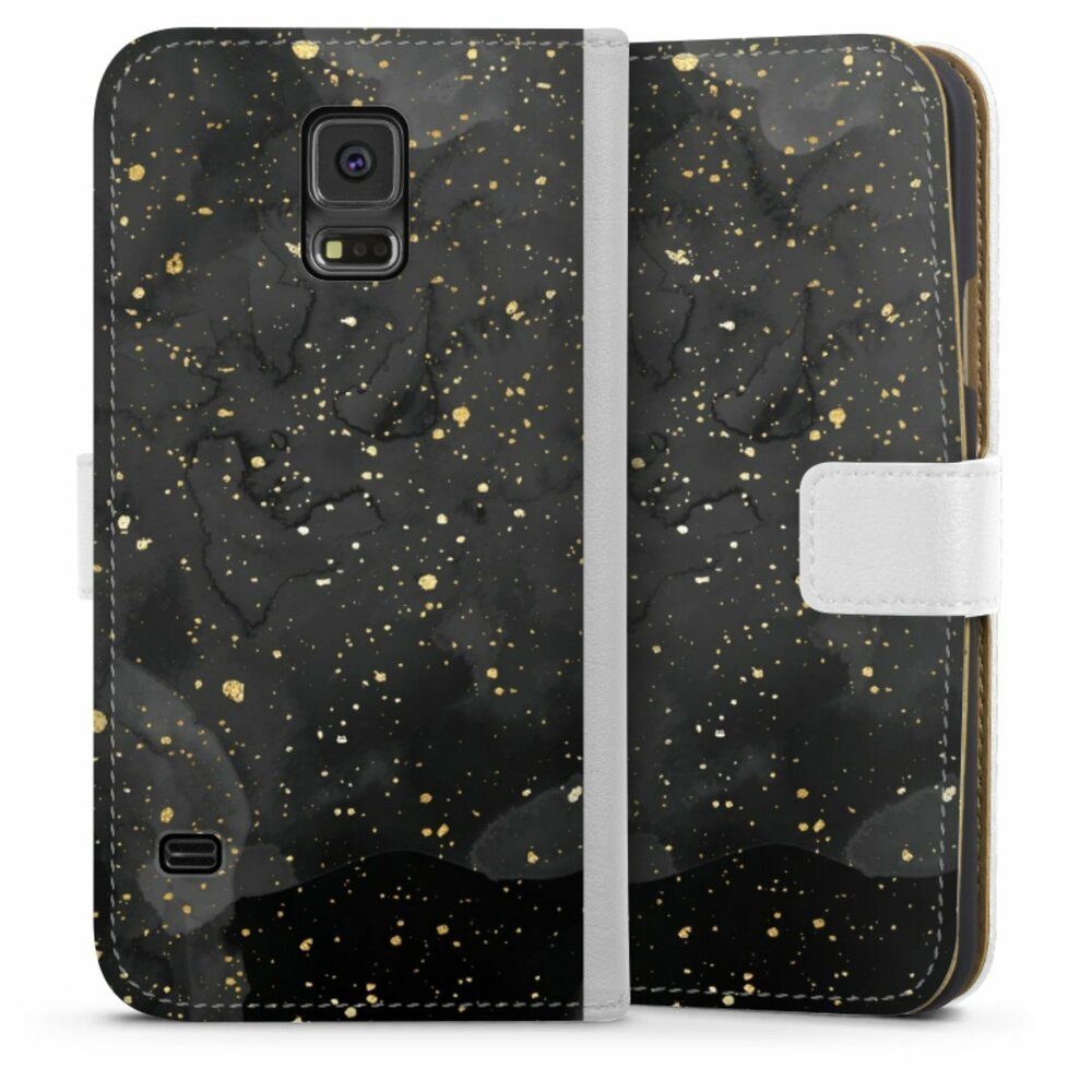 Deindesign Handyhülle Marmor Glitzer Look Gold And Kupfer Marble Black