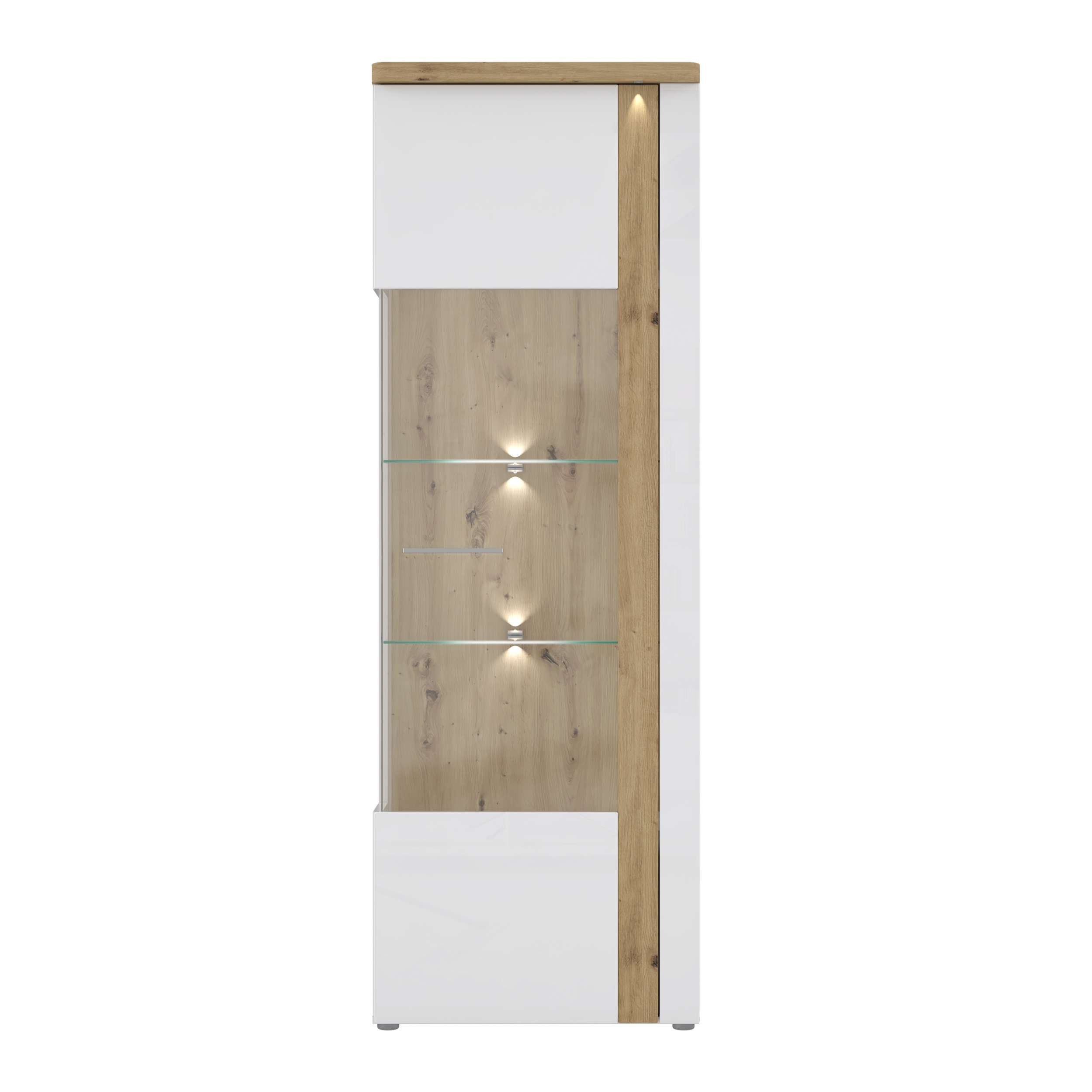99rooms Vitrine Tuzalu Standvitrine Wohnmöbel 1 Türig Mit