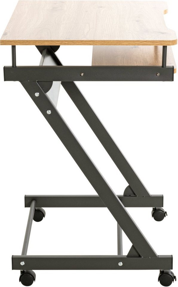 Möbelando Computertisch In Anthrazit Eiche Mdf Metall 60x75x49cm