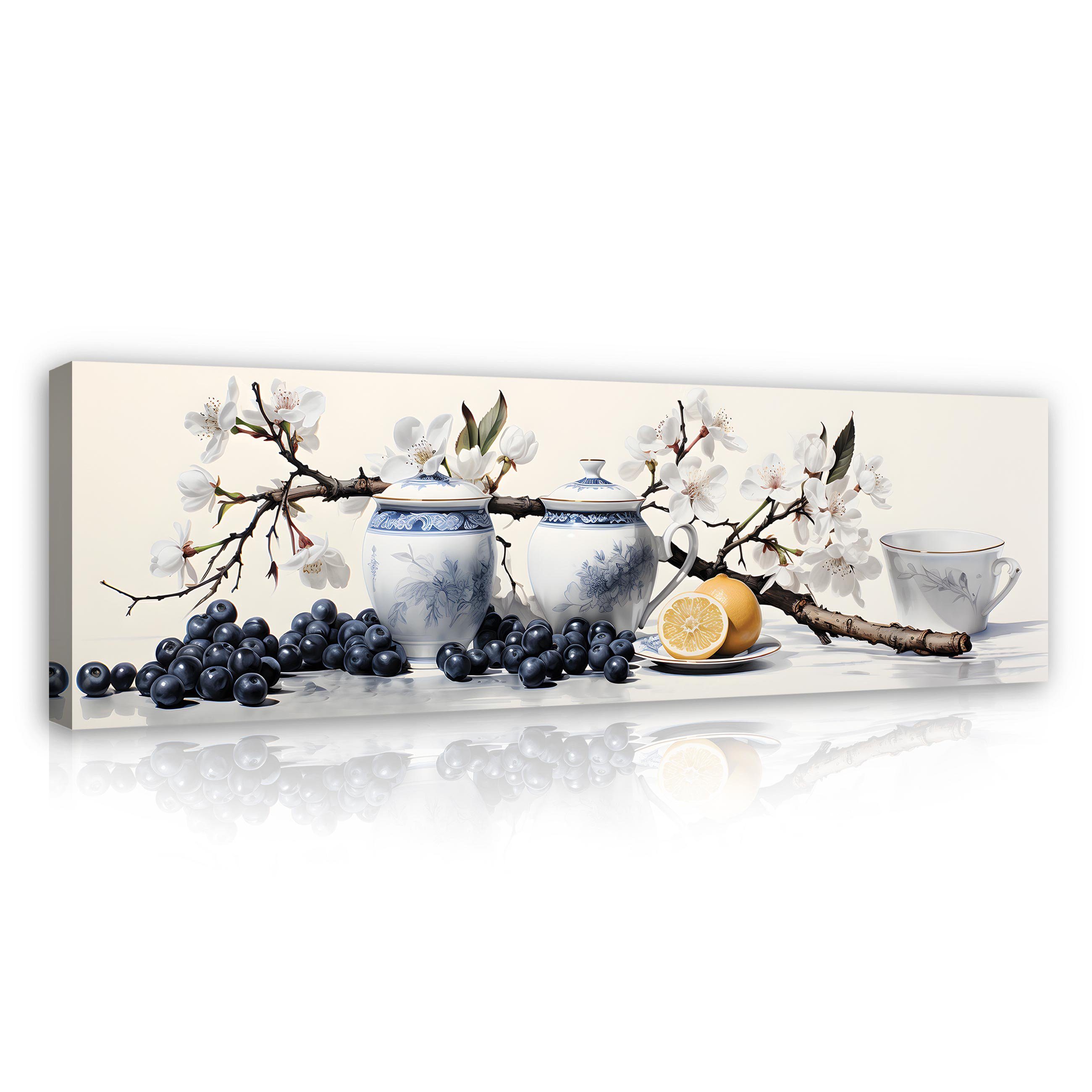 Wallarena Leinwandbild Küche Obst Gemalt Kunst Esszimmer Wandbild XXL Leinwandbilder Modern ...