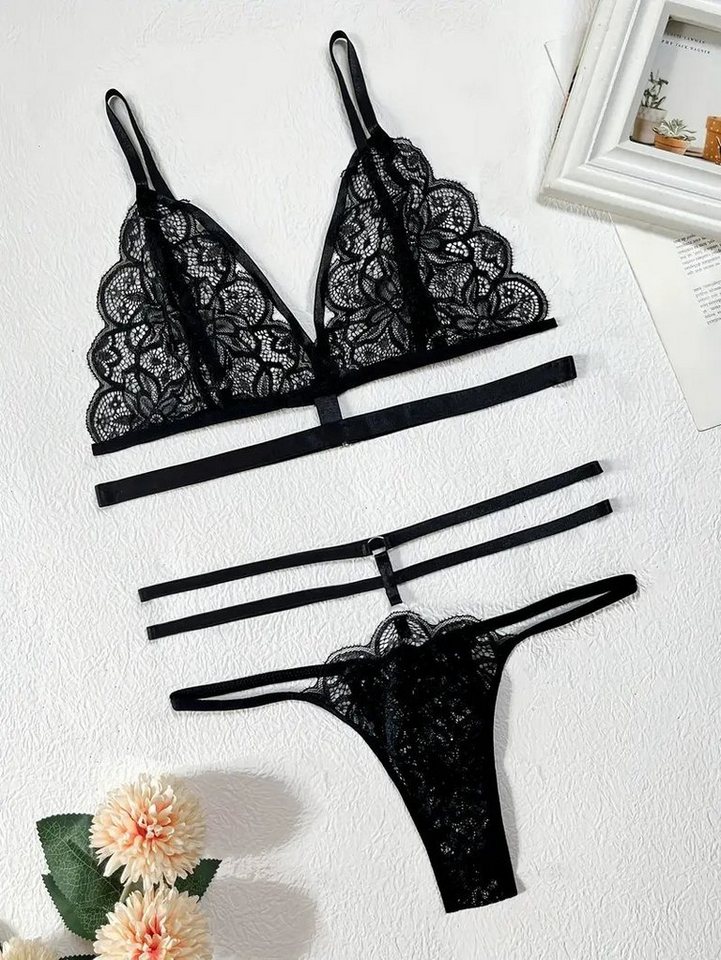 Elegant Love Set Bralette Bh Florales Spitzen Dessous Set