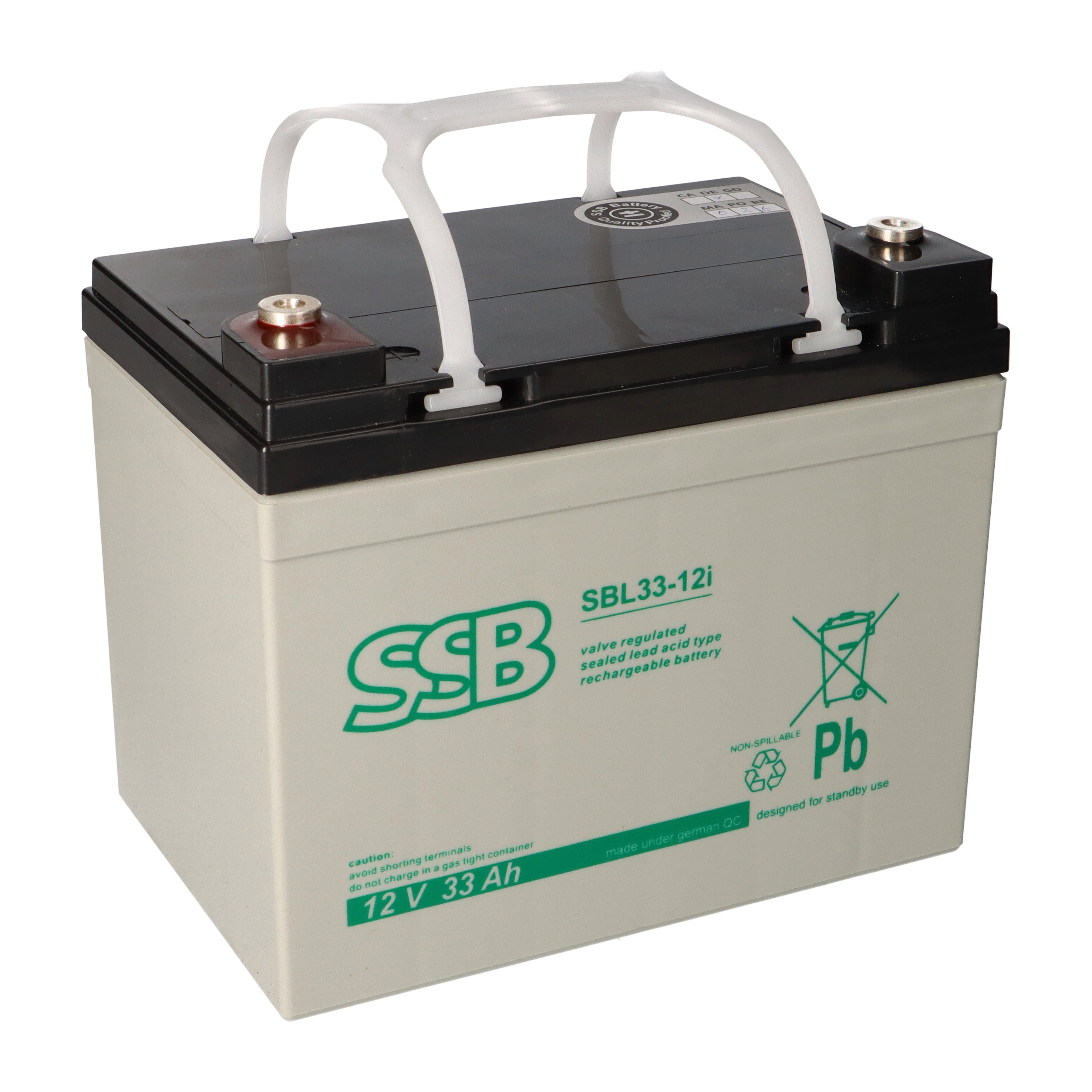 SSB Battery SSB Blei Akku SBL 33-12i AGM Batterie M6 Schraubanschluss - 12V 33Ah Bleiakkus