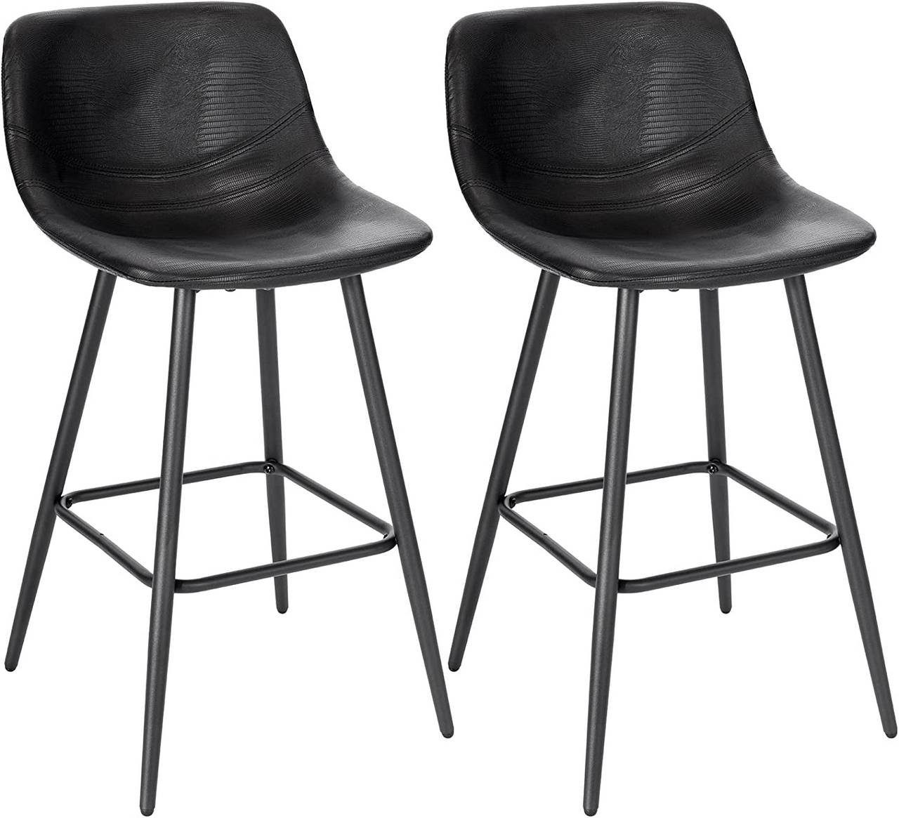 Woltu Barhocker (2 St), Barstuhl(2er Set), mit Rückenlehne aus Kunstleder