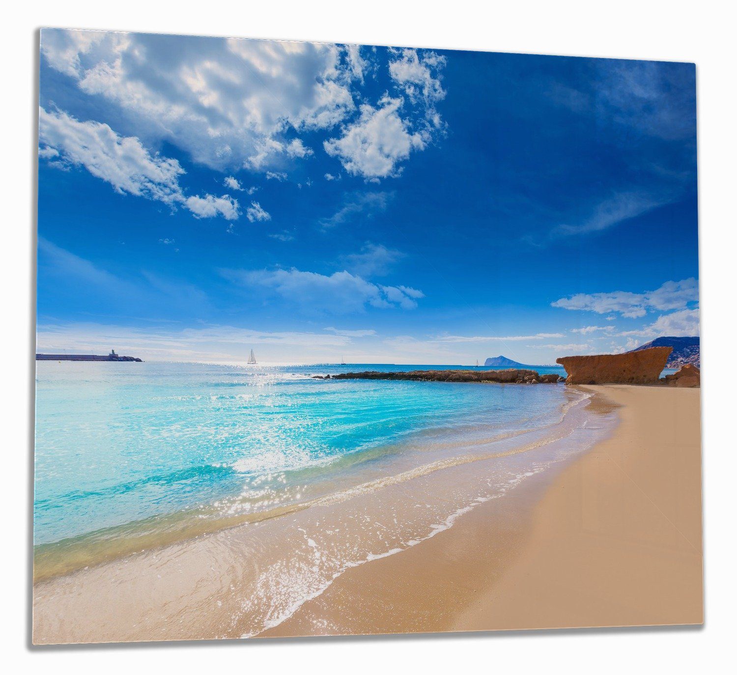 Wallario Herd Abdeckplatte Traumstrand Unter Blauem Himmel Esg