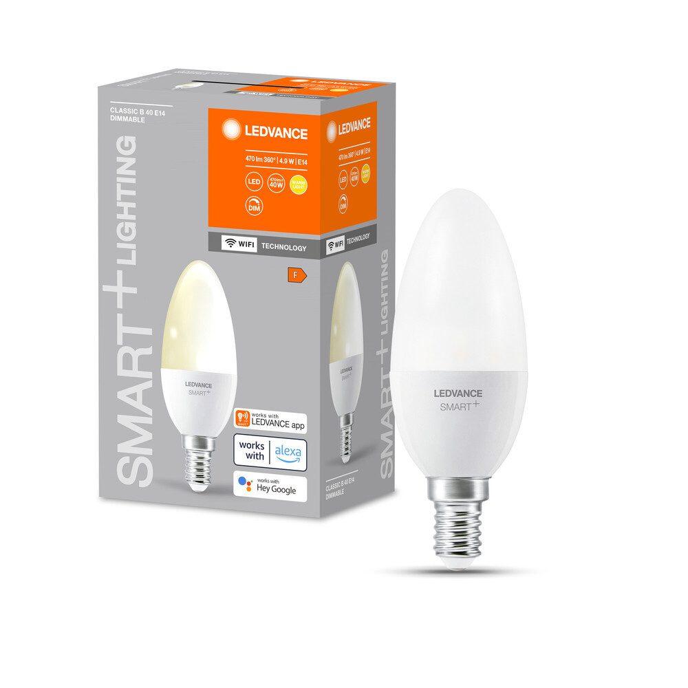 Ledvance LED-Leuchtmittel E14, 4,9W, 2700K, 470lm, Kerze, warmweiß, E14, warmweiß