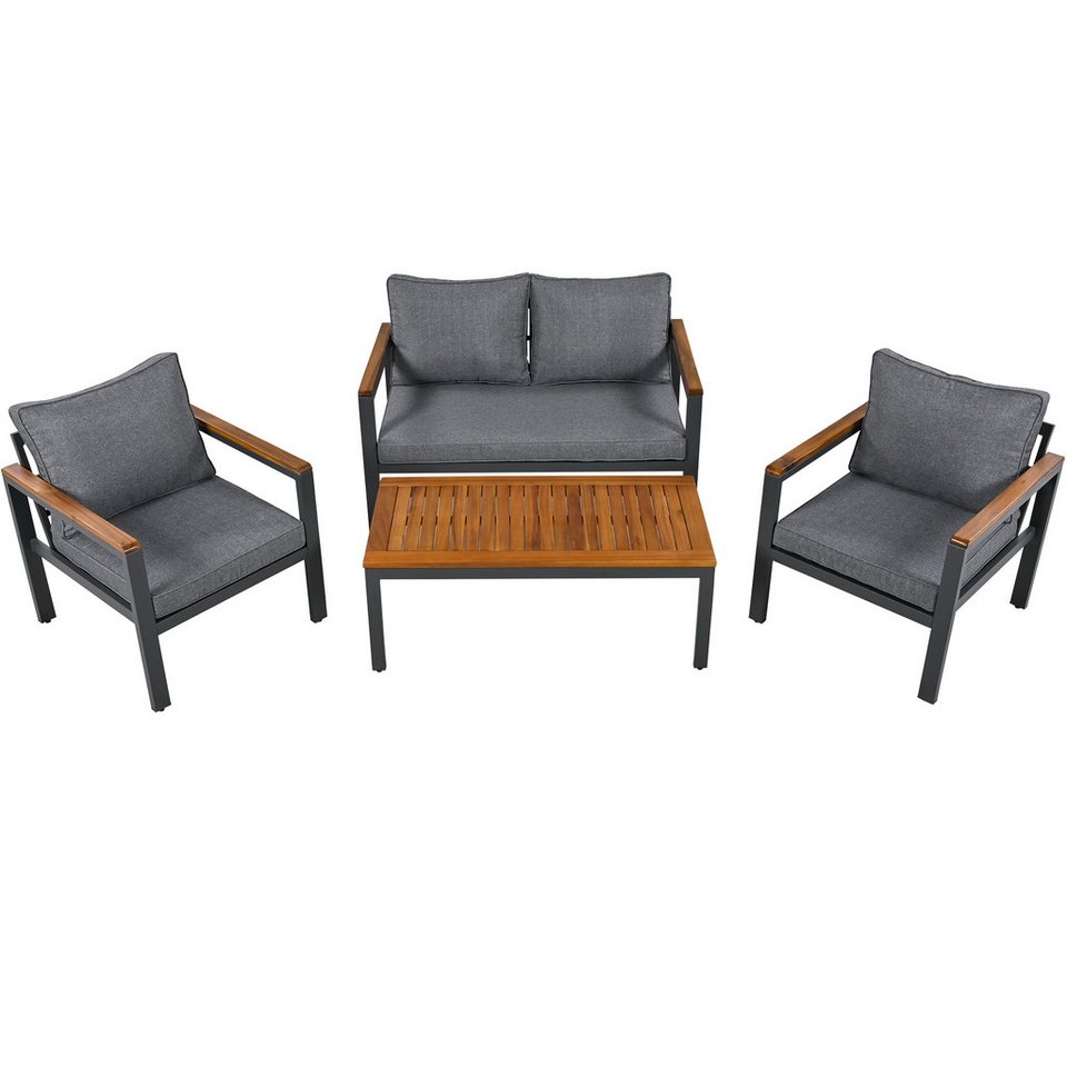 Odikalo Gartenlounge Set Gartenmöbel Set Rahmenverzinktem 1x2 Sitzer