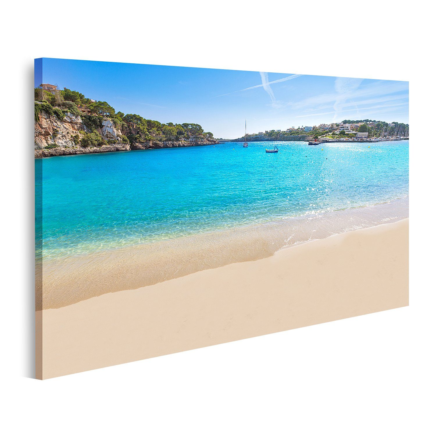 islandburner Leinwandbild Bild auf Leinwand Mallorca Porto Cristo Strand in Manacor auf der Bale