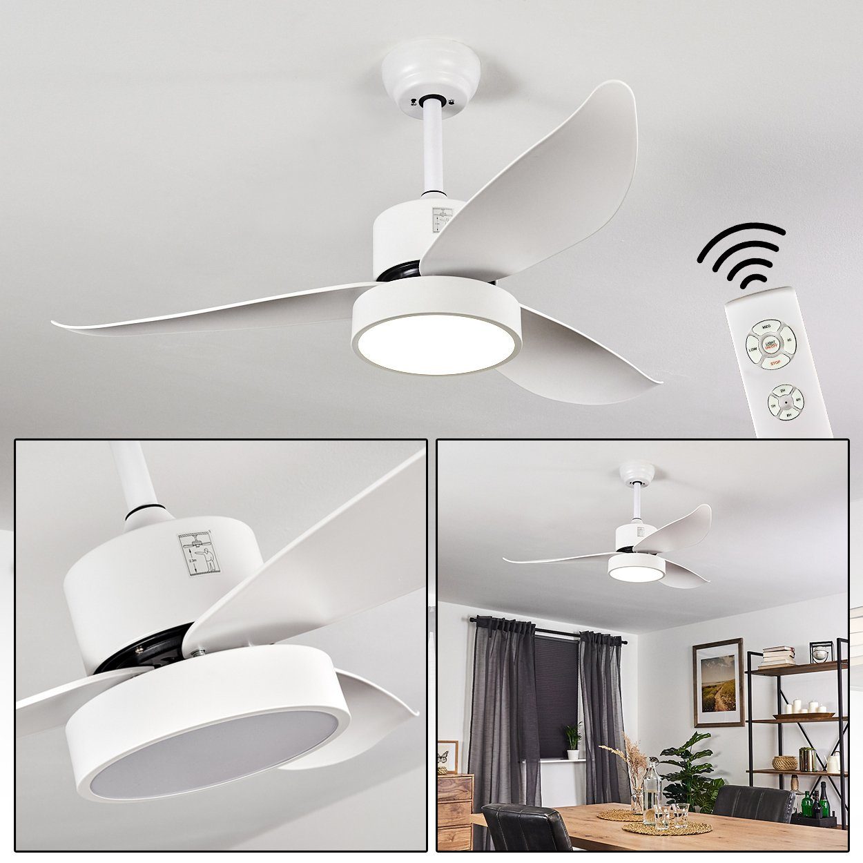 Hofstein Deckenventilator Olba Led Deckenventilator Aus Metall