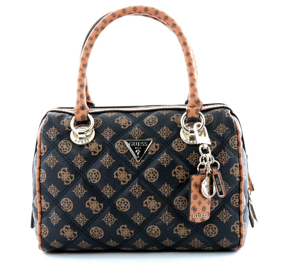 Guess Handtasche Cessily Box Satchel Mocha Multi