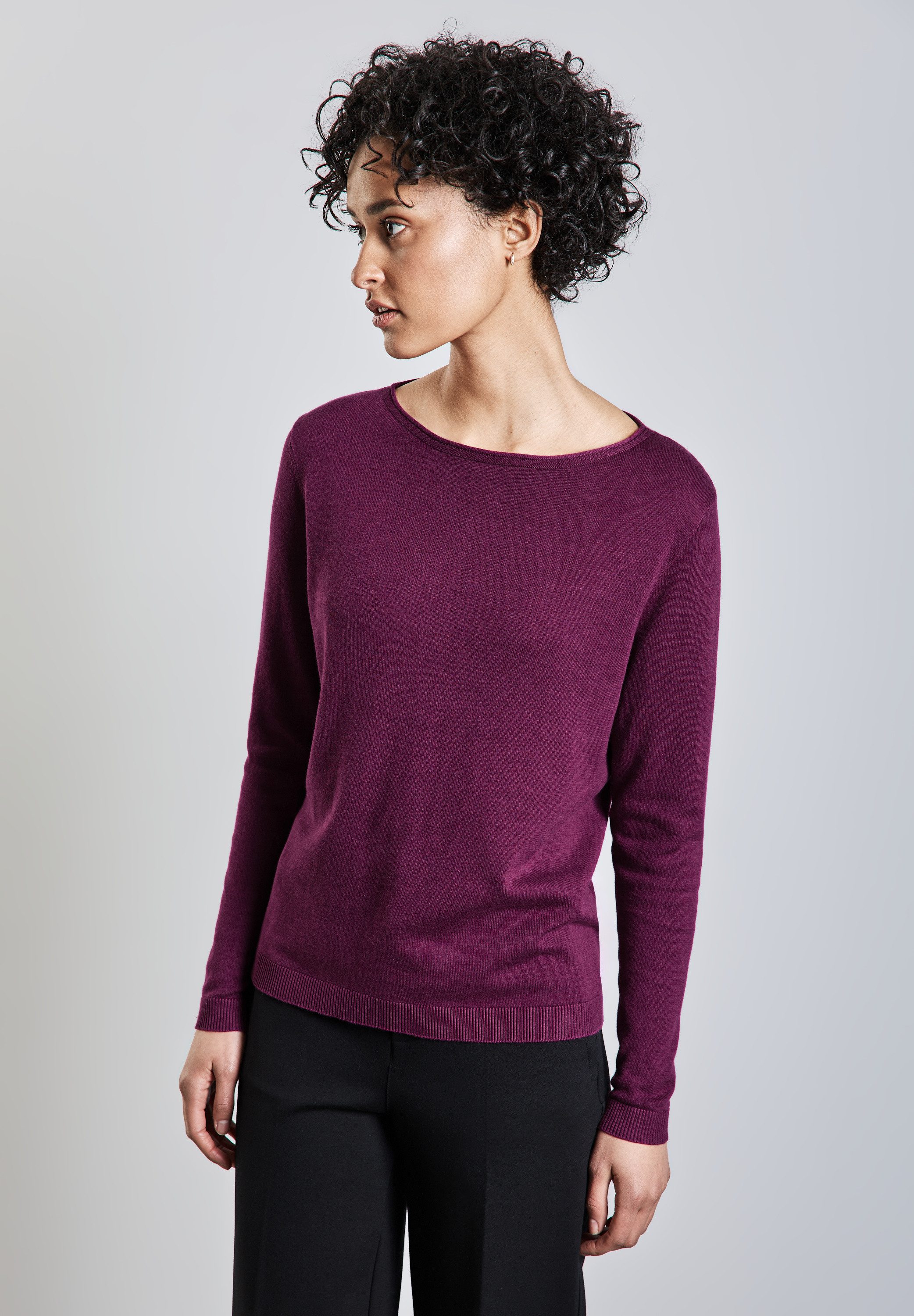 STREET ONE Strickpullover mit U-Boot-Ausschnitt, U-Boot-Ausschnitt mit ...