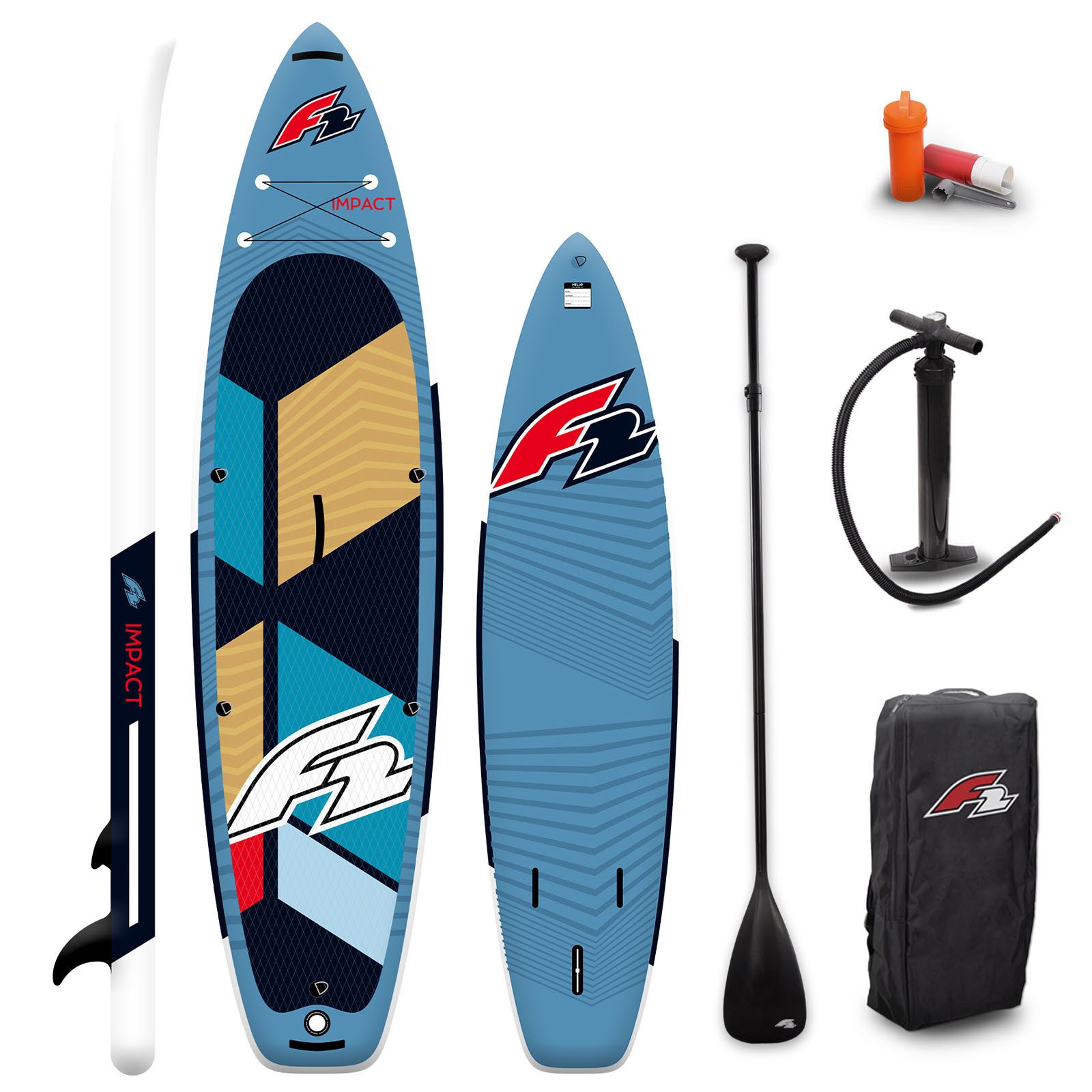 F2 SUP-Board F2 SUP Stand Up Paddle Board Impact 10'8'' Blau 2024 ...