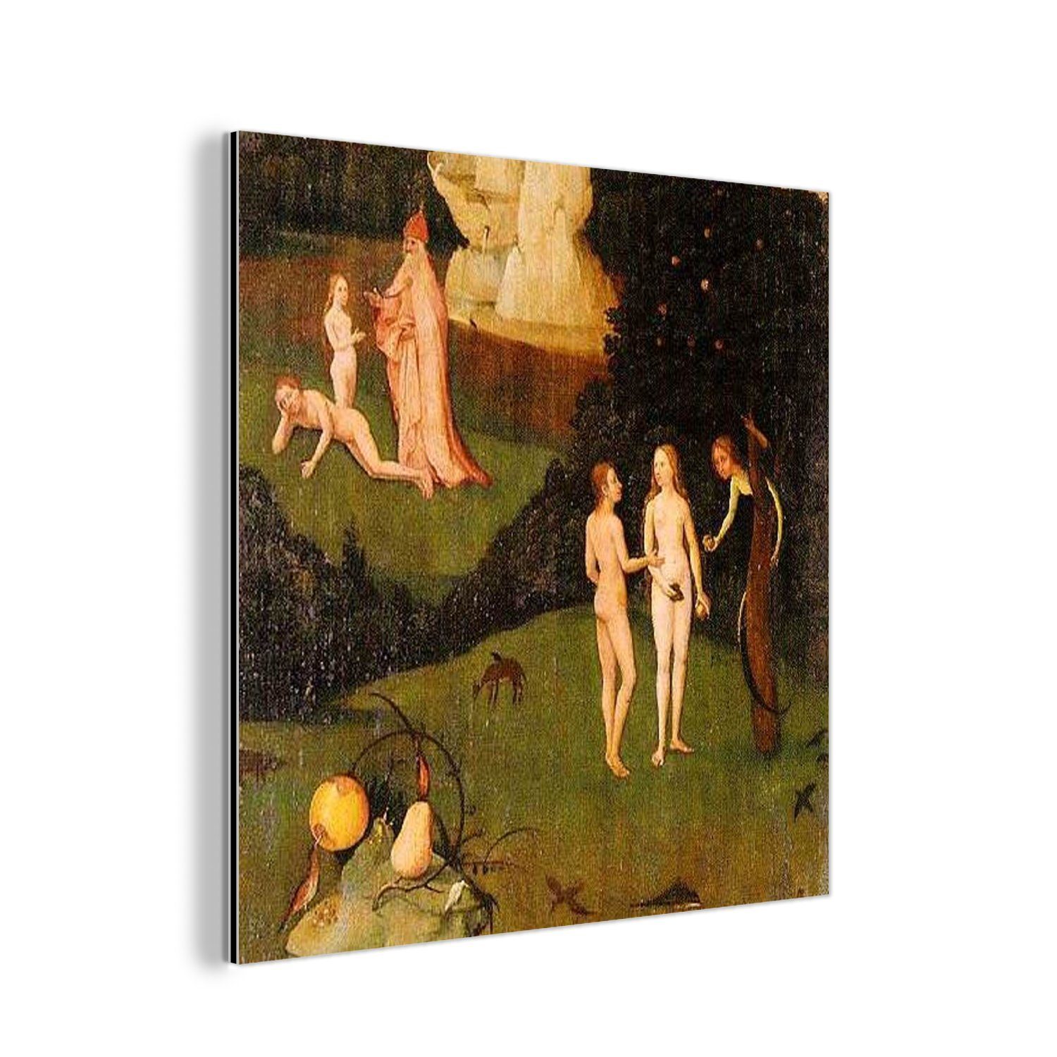 MuchoWow Metallbild Heuwaage linker Flügel des Triptychons - Kunstdrucke von Hieronymus B, Inkl ...