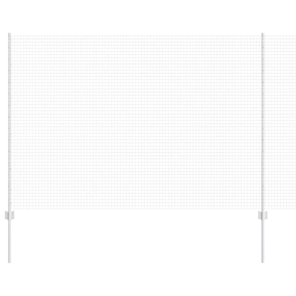 vidaXL Zaun, Zaun mit Pfosten Silber 1,4 x 25 m Stahl, Gartenzaun
