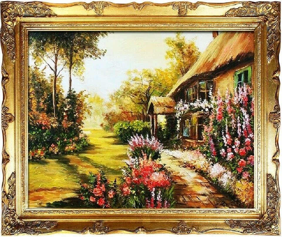 Jvmoebel Gemälde Ölbild Bilder Bild Gemälde Ölgemälde Garten Handarbeit