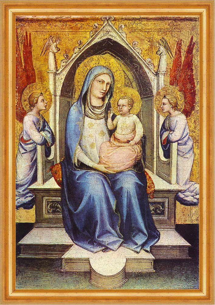 Kunstdruck Thronende Madonna Lorenzo Monaco Maria Engel Sankt St. H A3 0008 Gerah, (1 St)