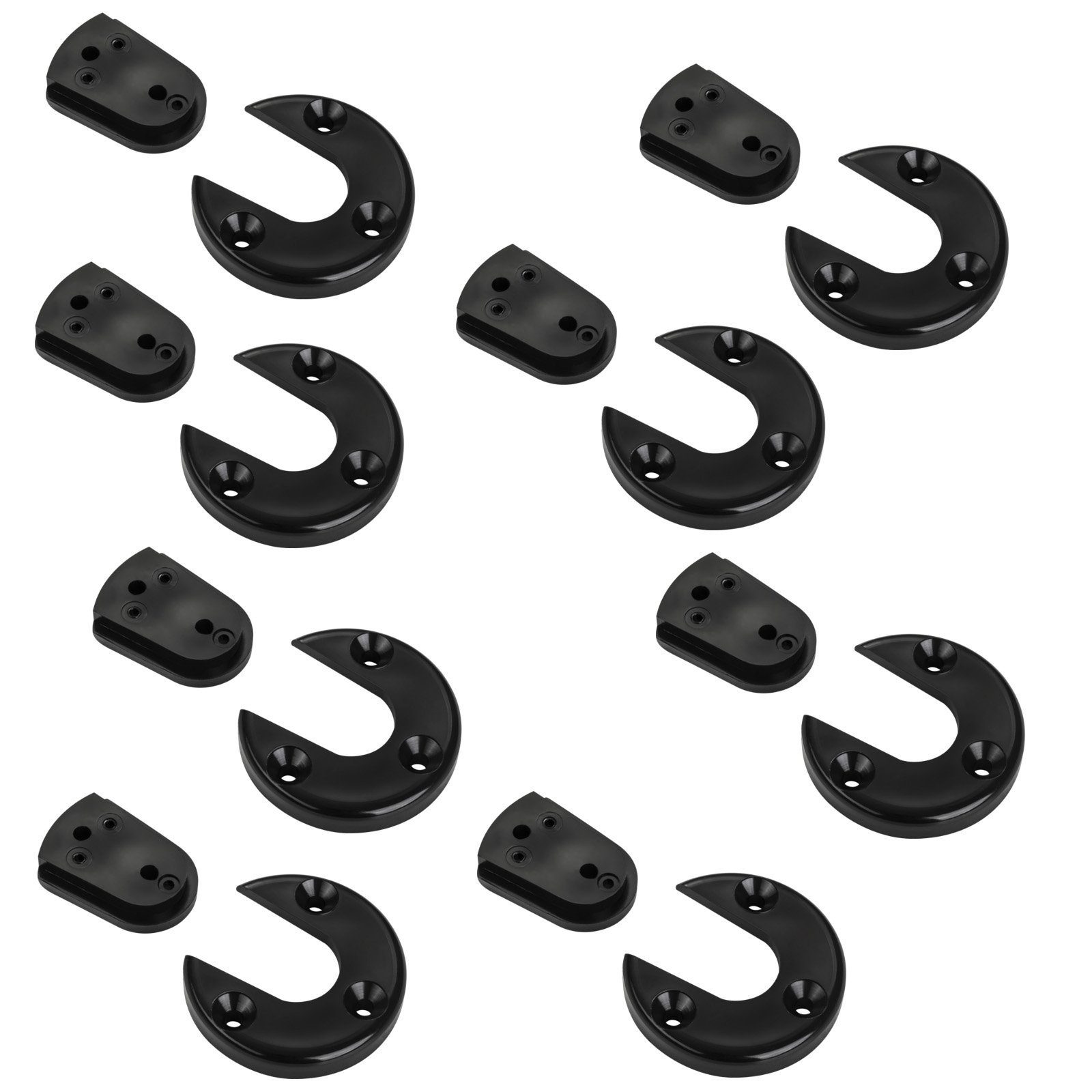 So Tech® Möbelbeschlag 8 X Verbindungsbeschlag Schwarz Ø 49 Mm 8 St