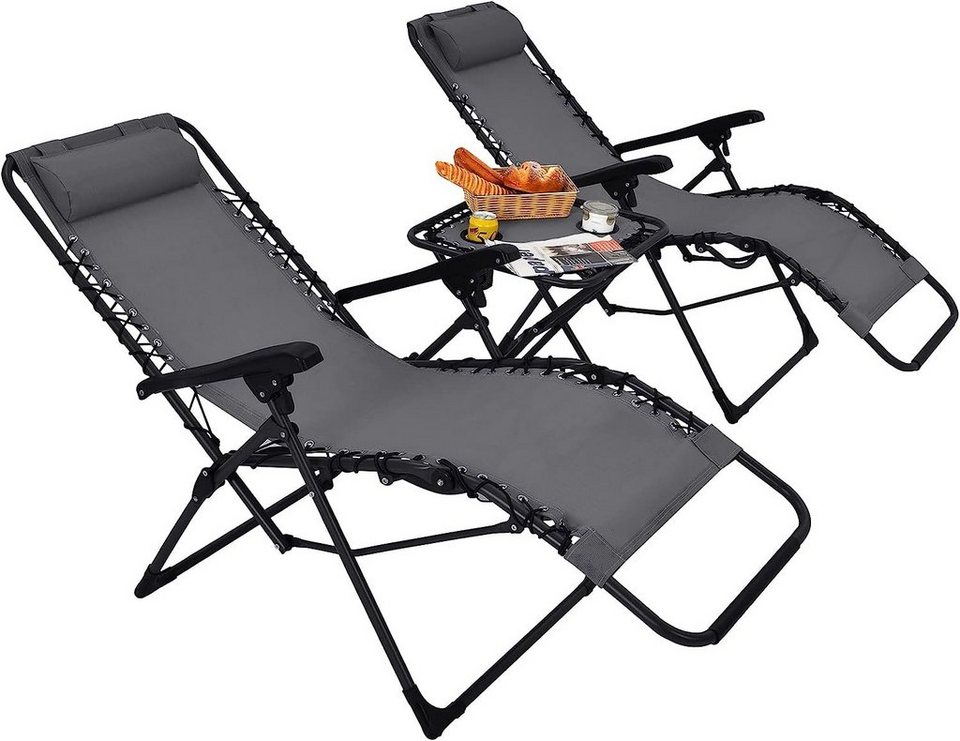 Komfotteu Sitzgruppe Liegestühle Mit Beistelltisch 3er Set
