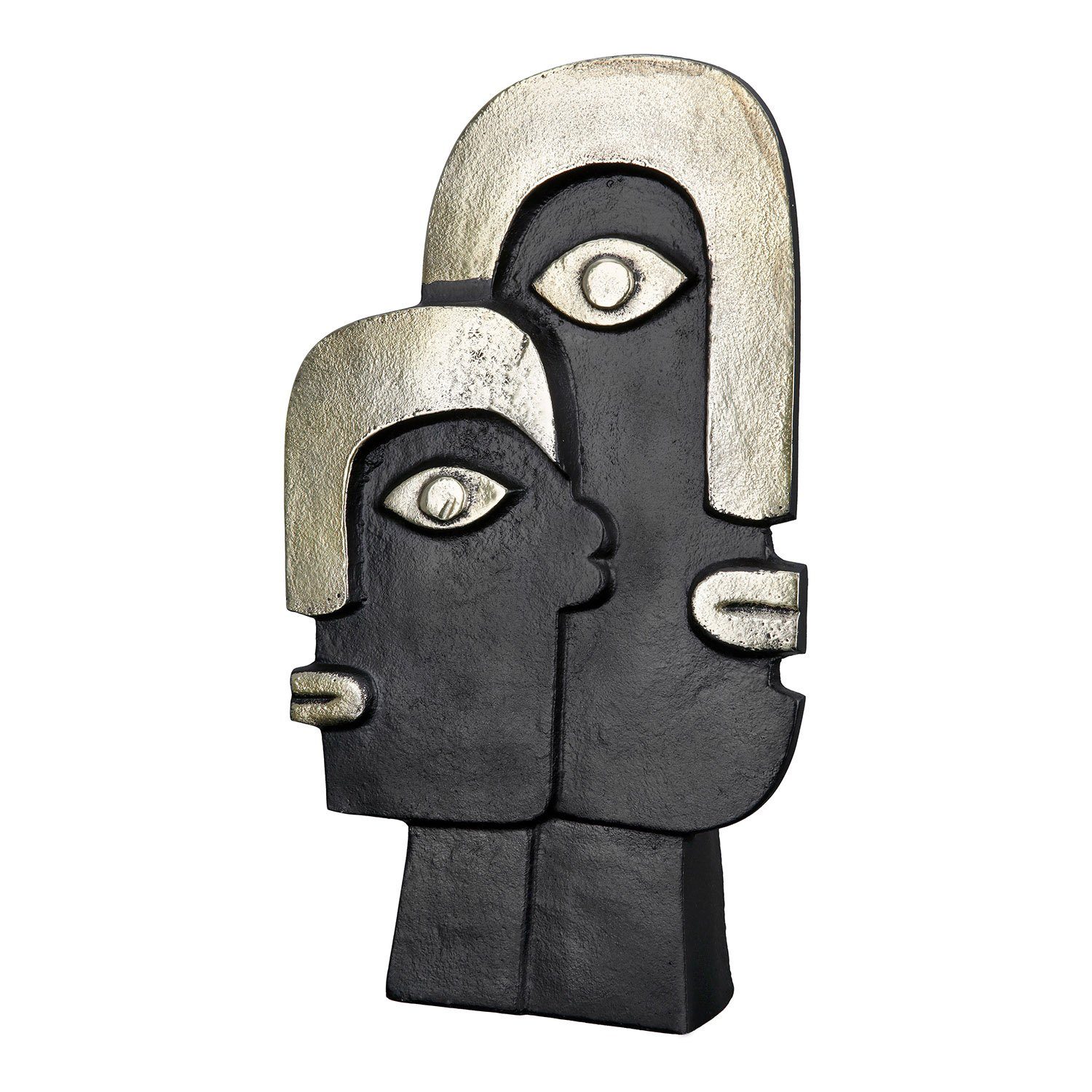 Gilde Dekovase Face Vase Schwarz Aluminium H 36cm X T 6cm X B