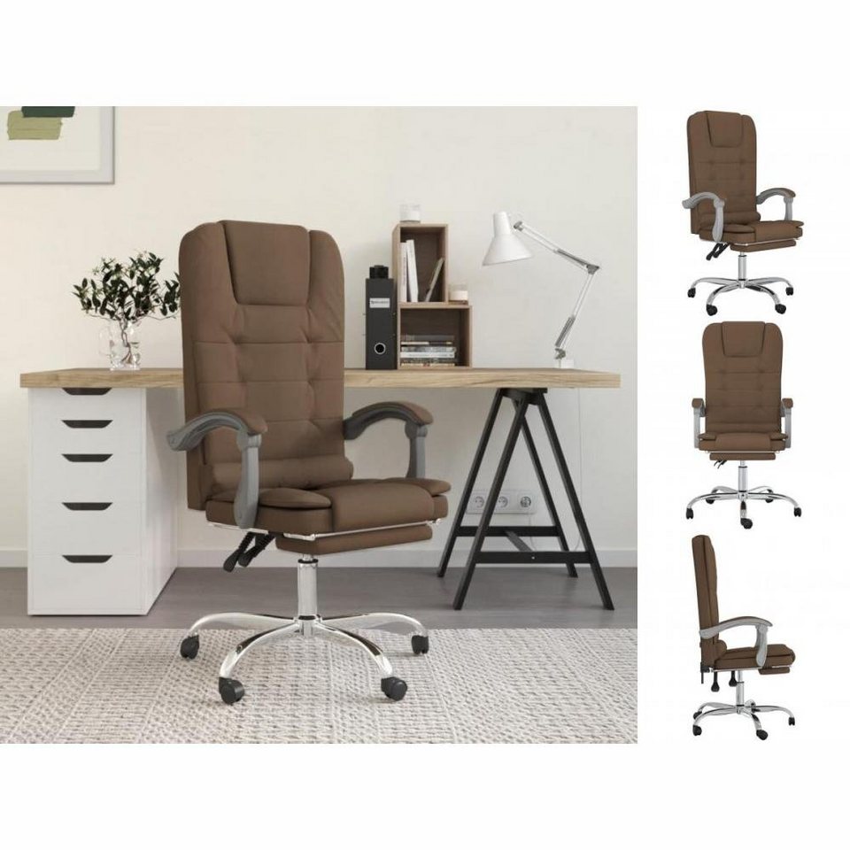 Vidaxl Bürostuhl Bürostuhl Mit Massagefunktion Braun Stoff Arbeitsplatz