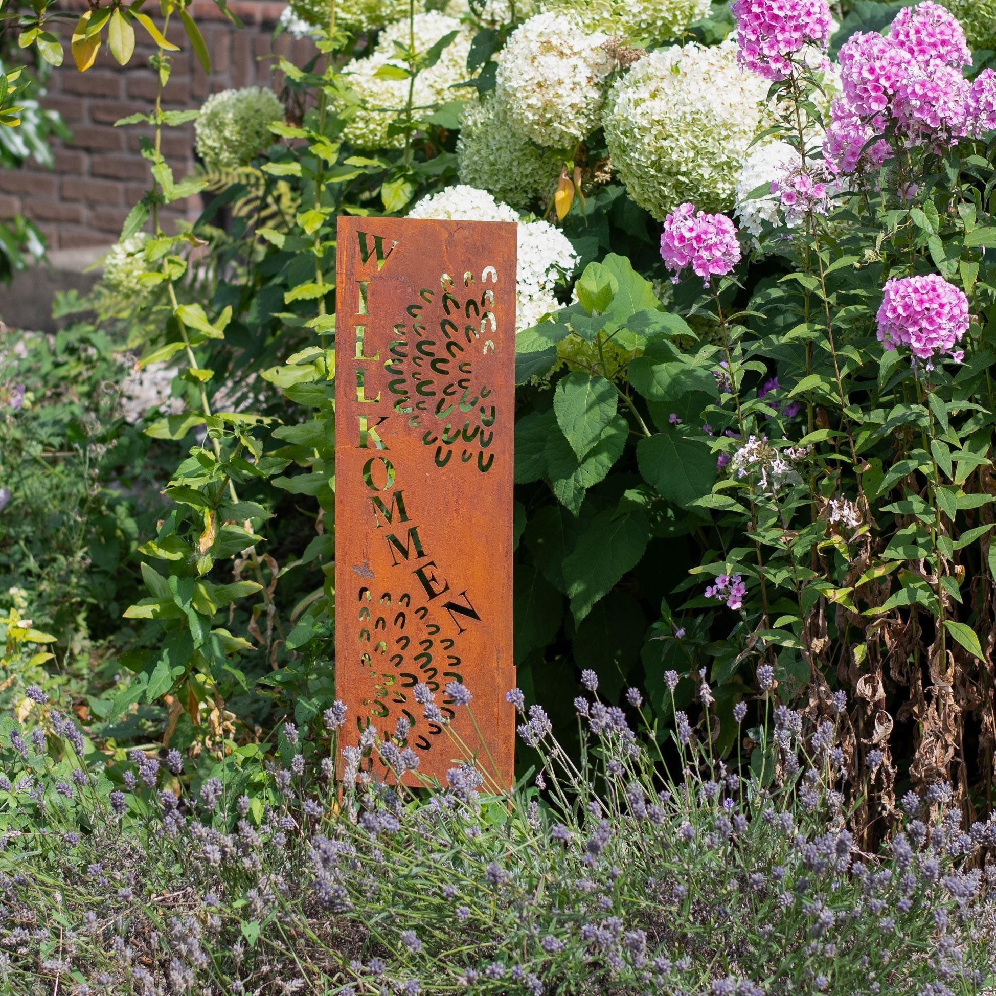 UNUS GARDEN Gartenstecker Roststecker Schild Willkommen (1-St), MAßE ...