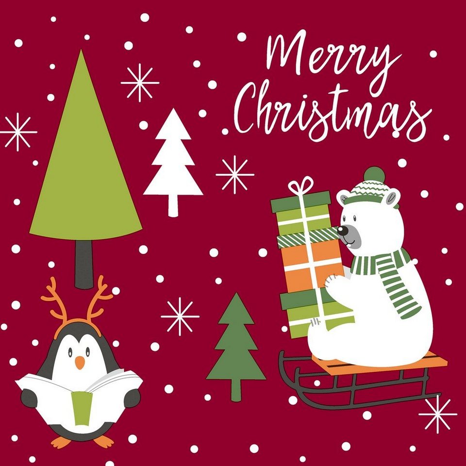 Home Fashion Papierserviette 20 Servietten Xmas Time 33x33cm 20 St