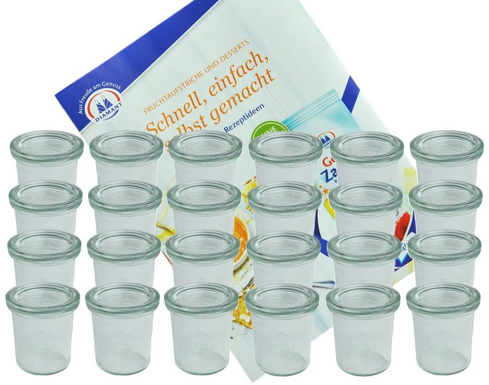 Mambocat Einmachglas 24er Set Weck Gläser 140 Ml Sturzgläser Mit 24