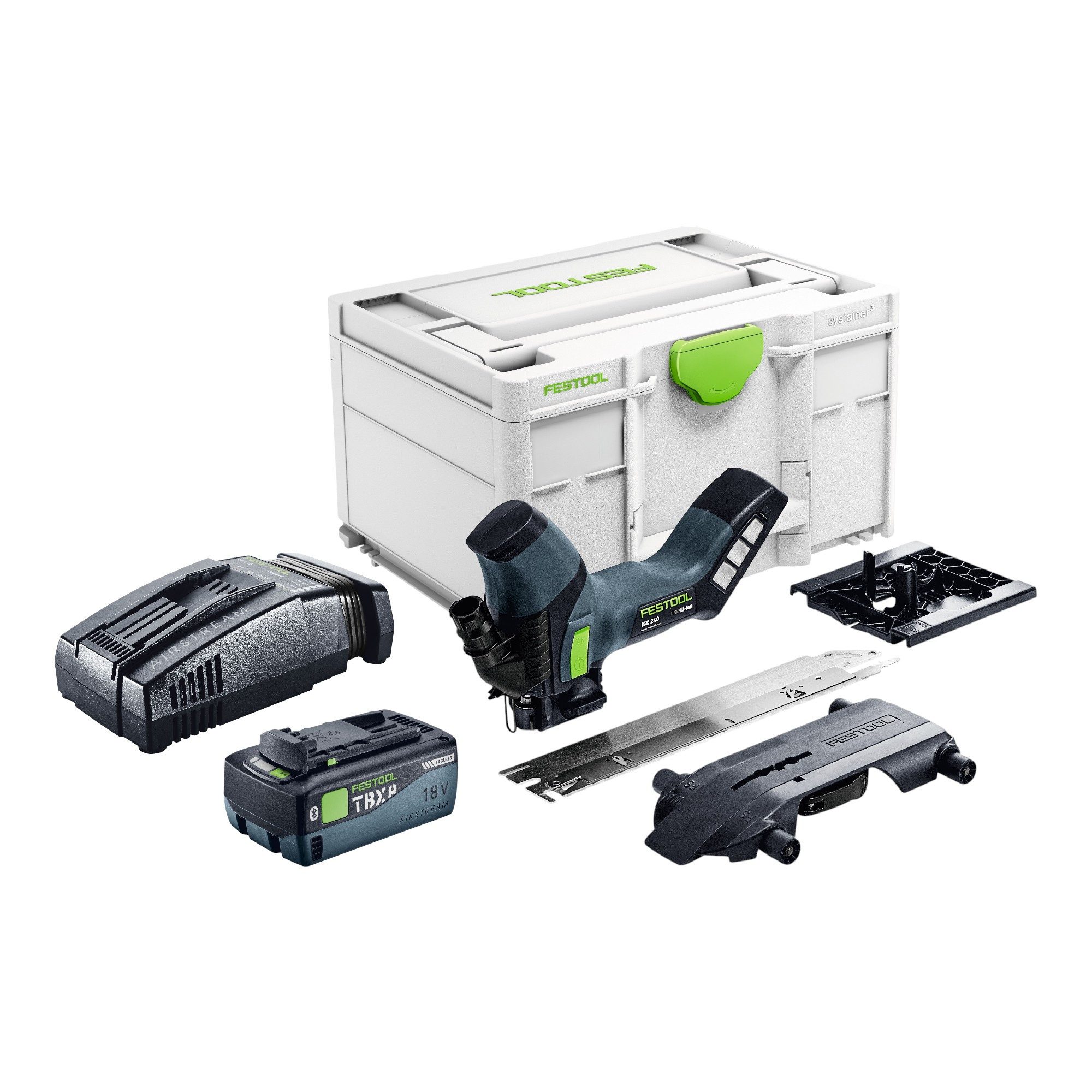 FESTOOL Akku-Säge ISC 240 EB-Basic 18 V 240 mm + 2x Akku 8,0 Ah ...