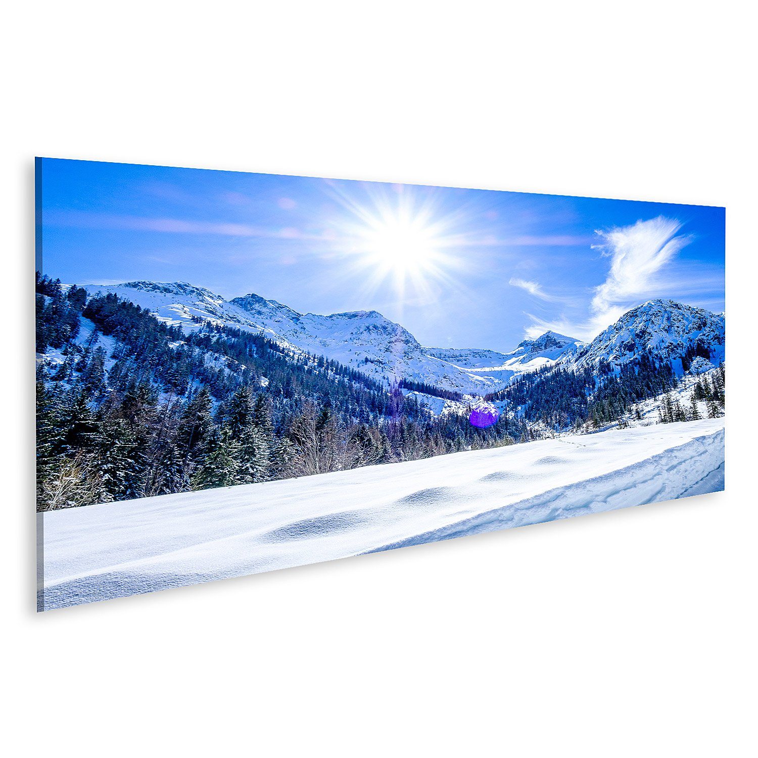 islandburner Leinwandbild Bild auf Leinwand Berge im Dorf Perstisau in Österreich im Winter Wand