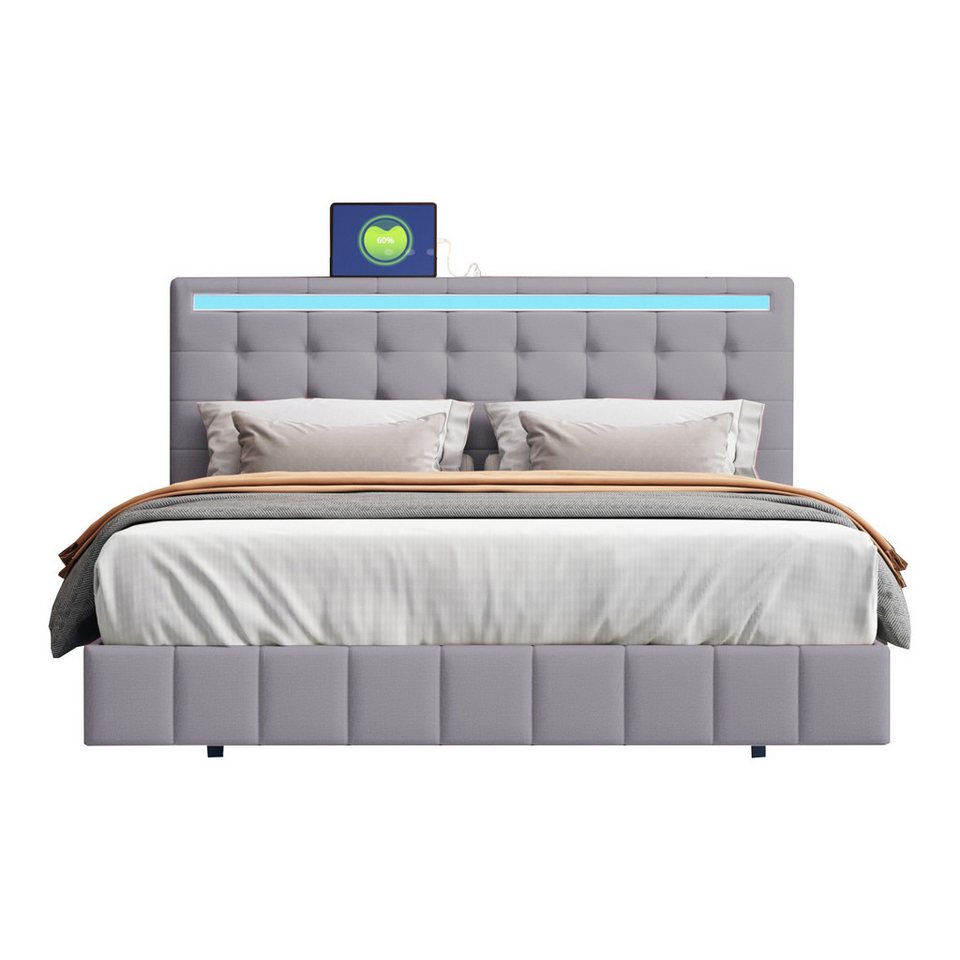 Ulife Polsterbett Flächiges Doppelbett Gästebett Gepolsterter