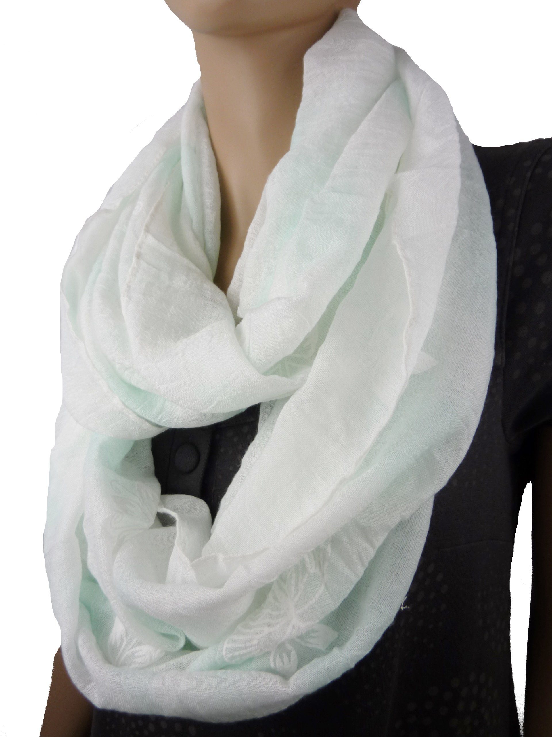 Taschen4life Loop Damen Loop Schal SS-518, pastell Batik Farben, Schmetterlinge, Schlauchschal ...