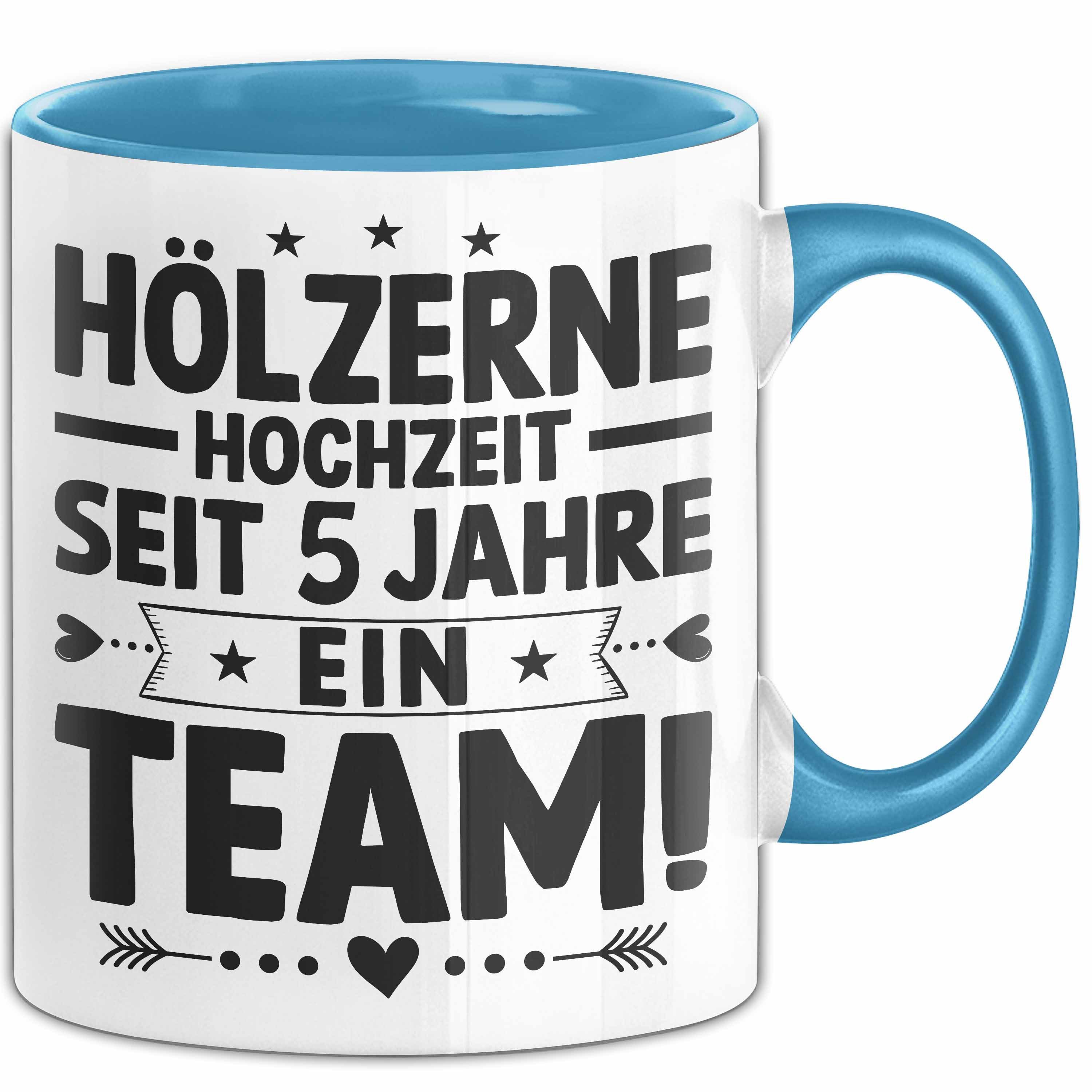Trendation Tasse Hölzerne Hochzeit Tasse Geschenk Ehemann Ehefrau Partner 5 Jahre Ein T