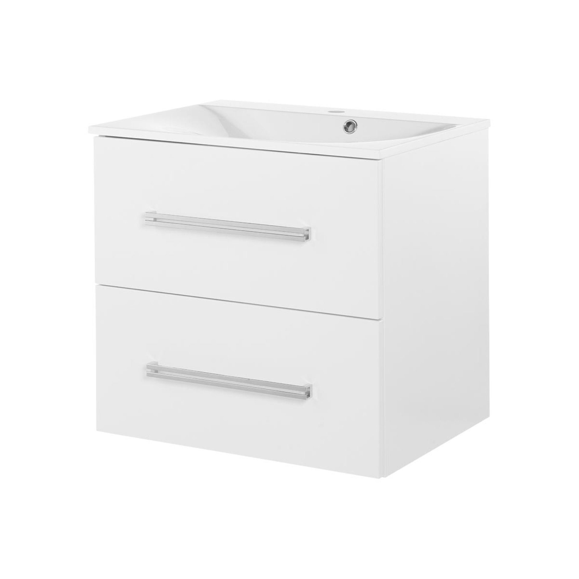 Fackelmann Badmöbel Set Como Badmöbel Set 2 Teilig 60 Cm Weiß Gussmarmor