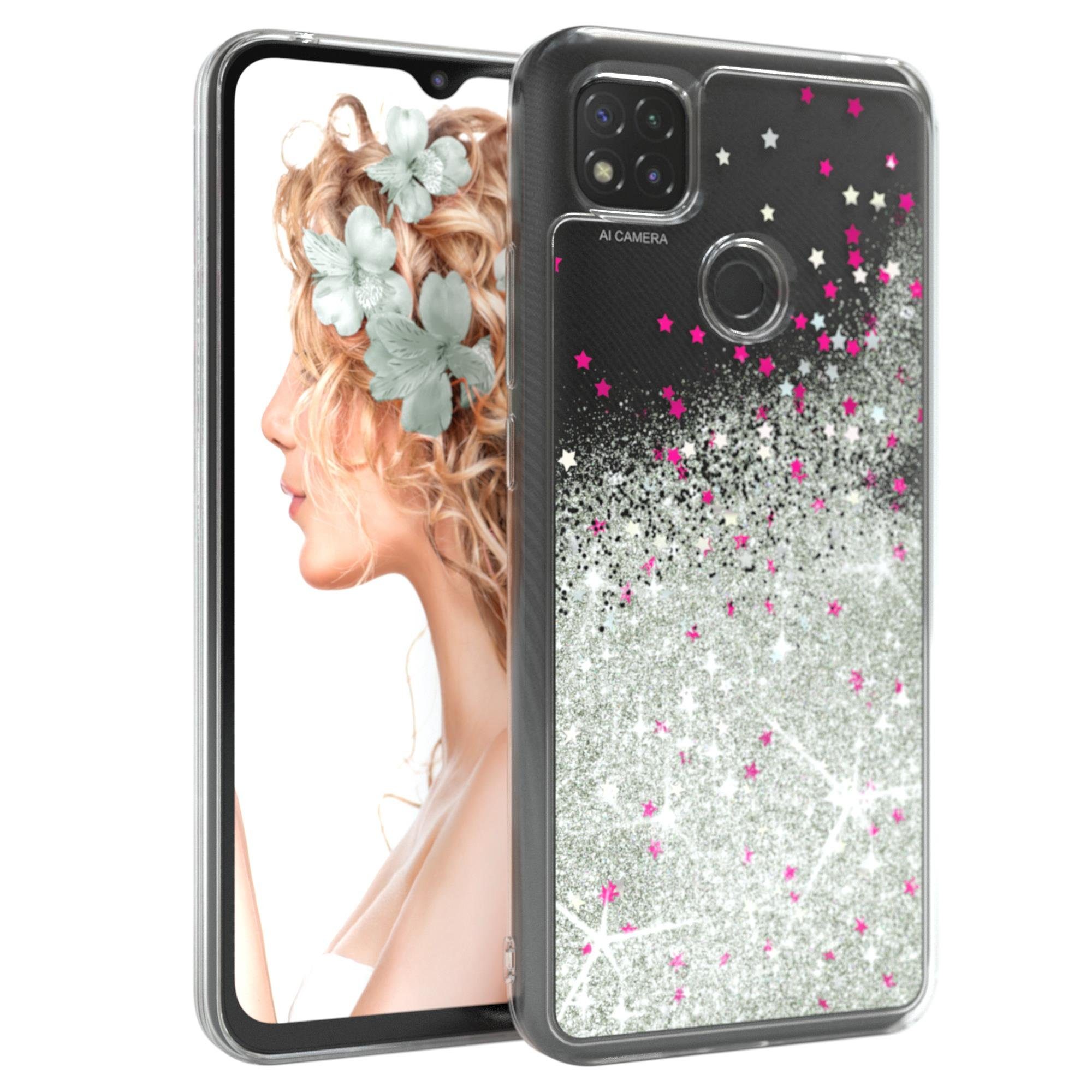 EAZY CASE Handyhülle Liquid Glittery Case für Xiaomi Redmi 9C 6,53 Zoll ...