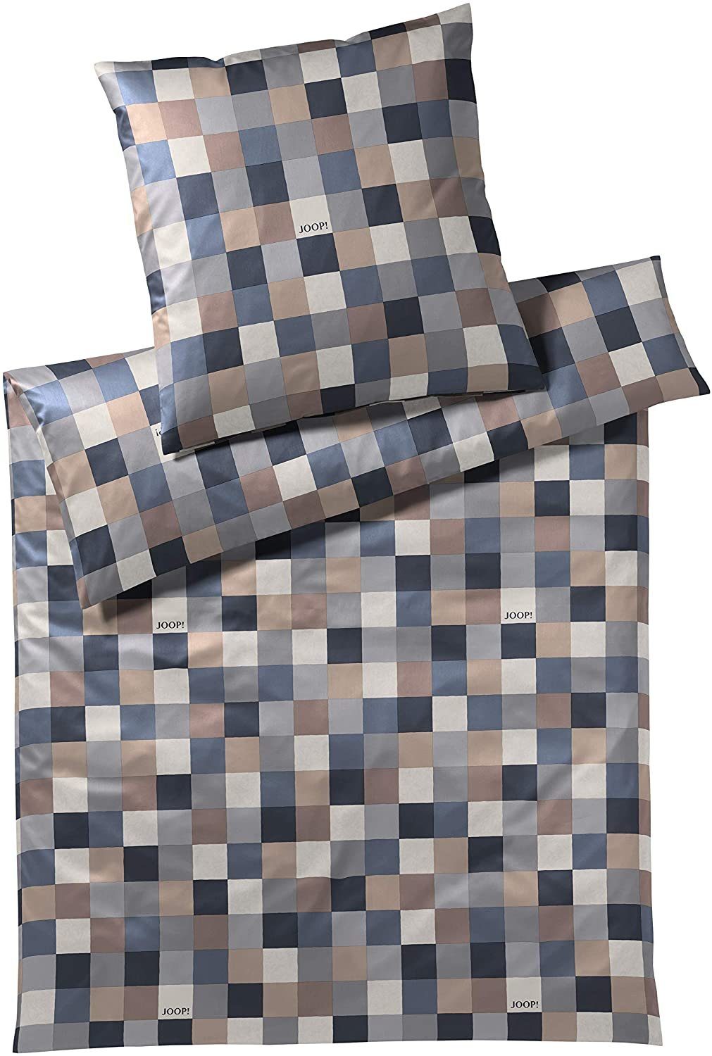 JOOP! Bettwäsche Joop! Mako-Satin Bettwäsche 155x220 Mosaic Relaunch ocean 4092-2, Mako-Satin, 2 ...