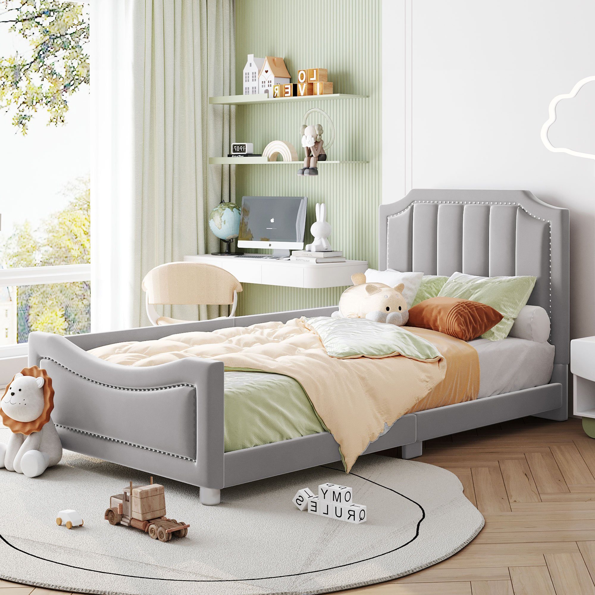 Ulife Kinderbett Polsterbett Eltern-Kind-Bett Jugendbett Gästebett ...