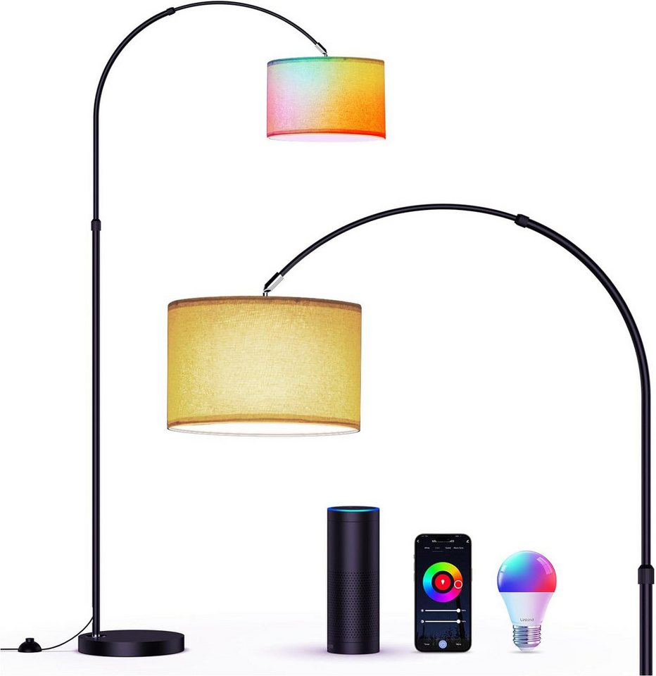Anten Led Stehlampe Rgb Led Bogenlampe Stoffschirm 165 180cm