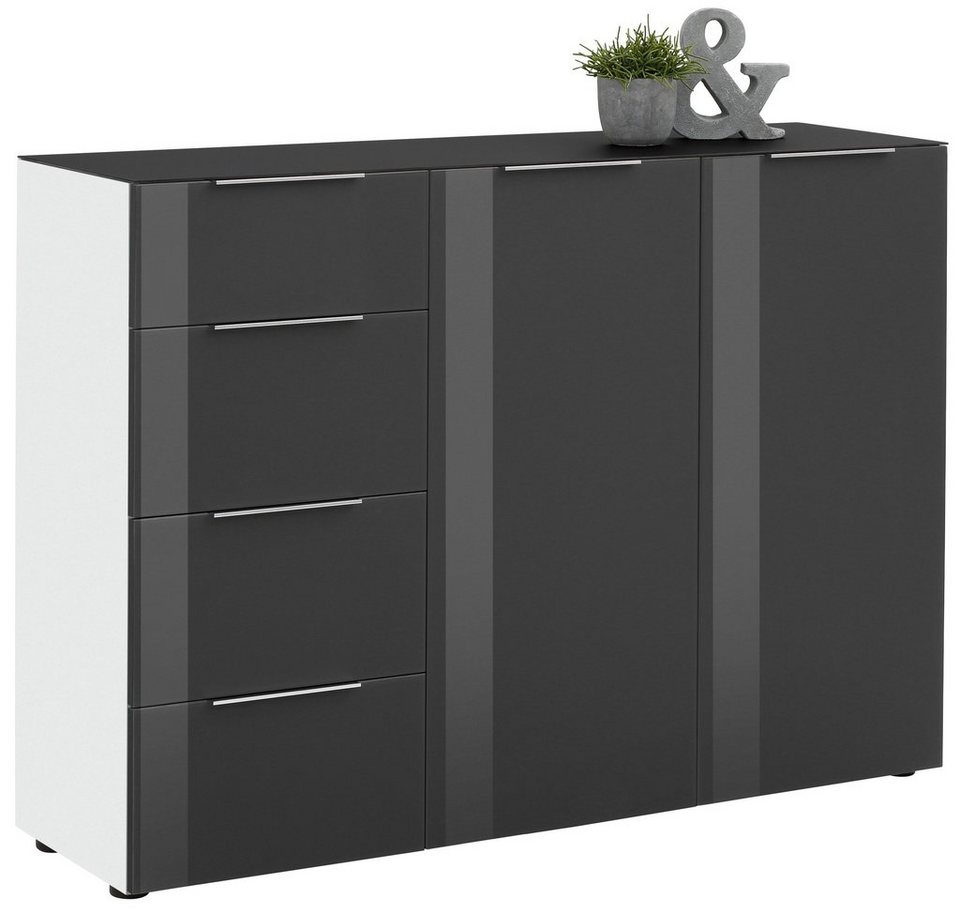 Möbelando Kommode Trend Bxhxt 135x99x40 Cm In Weiß Matt Glas