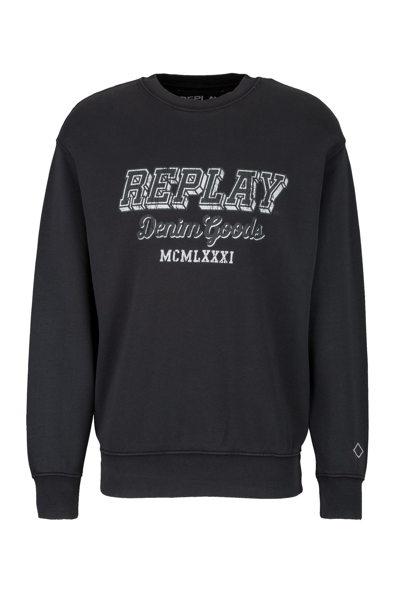 Replay Sweatshirt Sweatshirt Mit Replay Aufdruck Aus Reiner Baumwolle