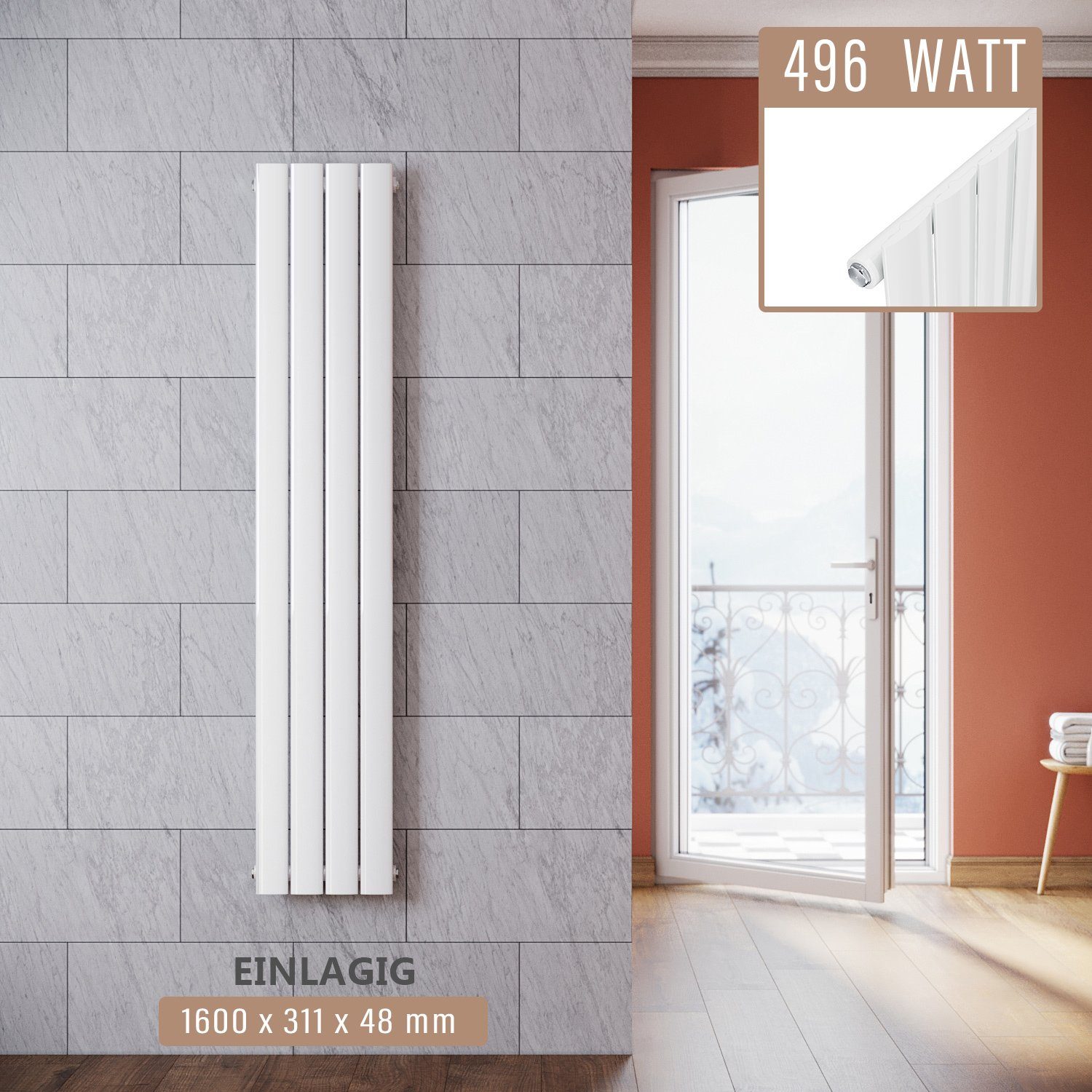 Elegant Heizkörper Design Heizkörper Flach Vertikal Mittelanschluss