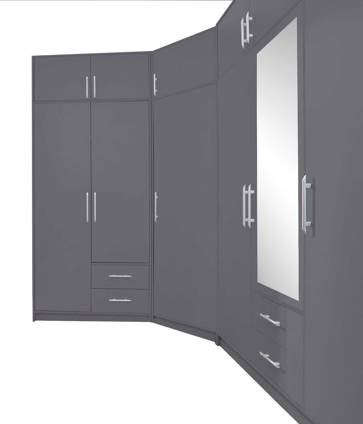 Feldmann-Wohnen Kleiderschrank Smart (1-St) 6-teilig anthrazit ...