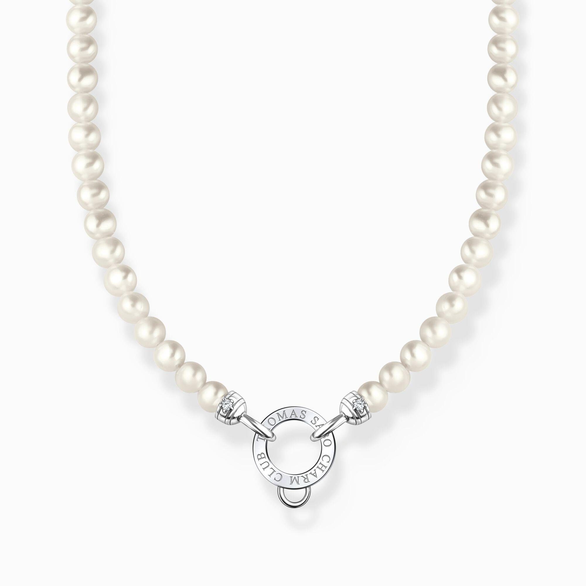THOMAS SABO Silberkette »Charm-Kette mit weißen Perlen Silber«