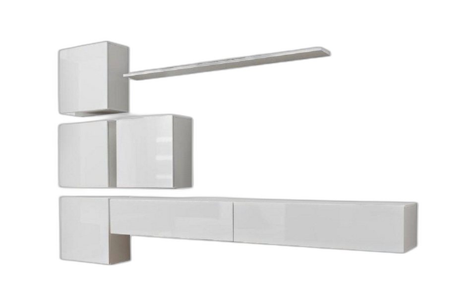 Xlmoebel Wohnwand Gestaltung Wohnmöbel Sideboard 2x Wandregal Rtv