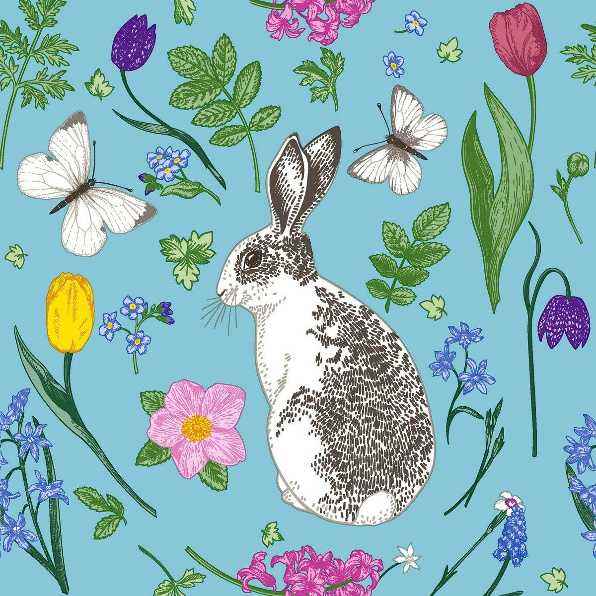 Home Fashion Papierserviette 20 Servietten Spring Bunny 33x33cm 20 St